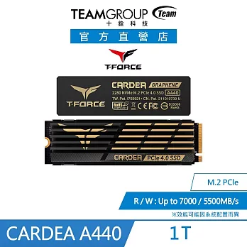 博客來-TEAM 十銓T-FORCE-CARDEA A440 (雙散熱片) M.2 PCIe Gen4x4 1TB 固態硬碟
