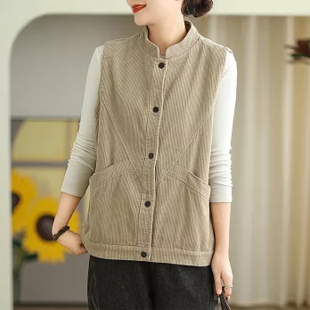 博客來-【ACheter】 燈芯絨背心文藝休閒百搭外套# 126295 XL 玫紅色