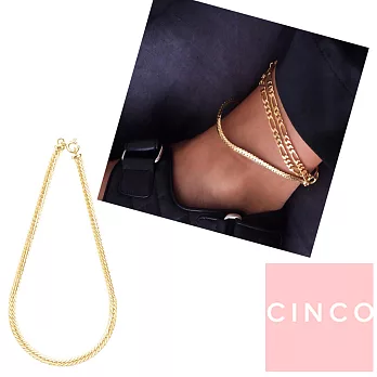 博客來-CINCO 葡萄牙精品 Lola anklet 925純銀鑲24K金腳鍊 低調奢華款