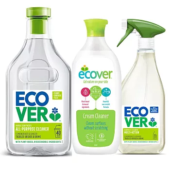 博客來-【ECOVER宜珂】綠生態多用途居家清潔組