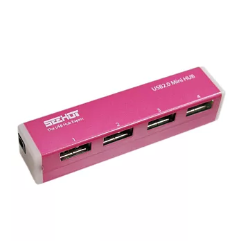 博客來-〈SEEHOT〉4埠 USB2.0 Hub集線器(SH-H808) 甜粉紅