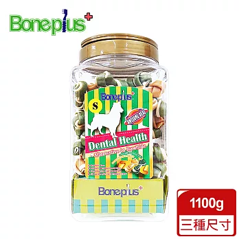 博客來-【Bone Plus】綜合雙色潔牙骨結桶裝1100G(多種尺寸) M