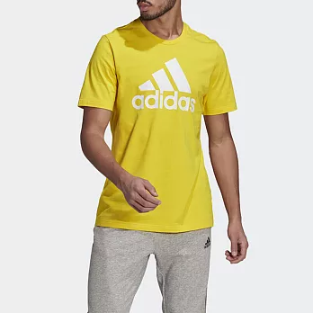博客來-Adidas M Bl SJ T [GM3248] 男 短袖 運動 休閒 柔軟 舒適 上衣 T恤 經典 黃白 M 黃/白