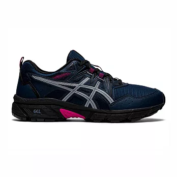 博客來-Asics GEL-Venture 8 AWL [1012B162-400] 女 越野跑鞋 慢跑 耐磨 亞瑟士 深藍 粉