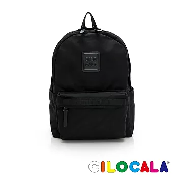 博客來-CILOCALA 限量版-亮彩尼龍防潑水BLACKY後背包(中大) 黑