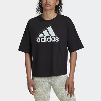 博客來-Adidas W Bluv Q3 T G [HL4426] 女 短袖 上衣 T恤 運動 休閒 舒適 棉質 愛迪達 黑