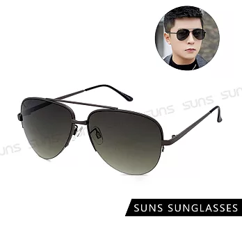 博客來-【SUNS】時尚飛行員太陽眼鏡 中性駕駛墨鏡 台灣製 輕量細框設計 S105 抗UV400 槍框墨綠