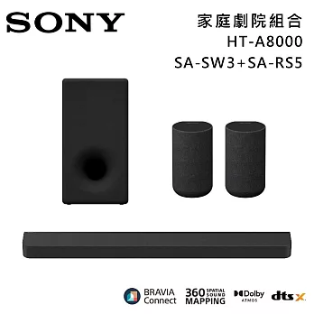 博客來-【促銷組合】SONY 索尼 HT-A8000+SA-SW3+SA-RS5 11單體 Bar 8 家庭劇院組 揚聲器 聲霸 原廠公司貨