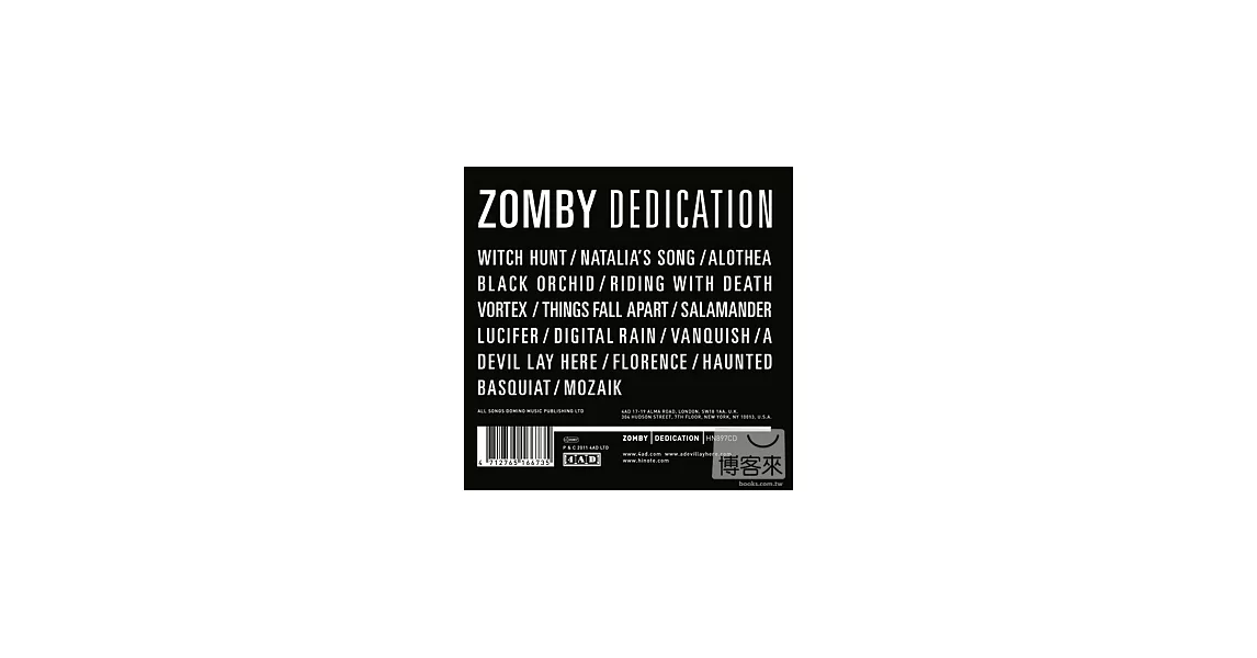 博客來-Zomby / Dedication