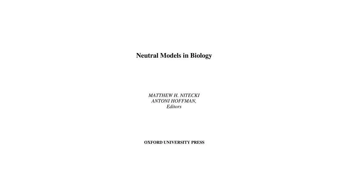 博客來-Neutral Models in Biology