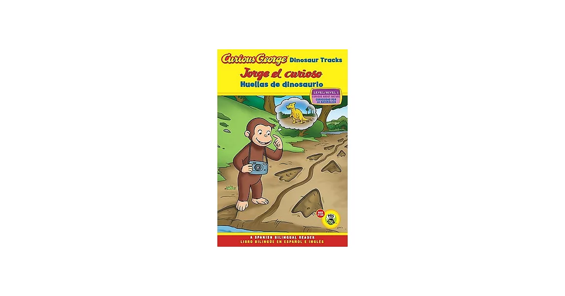 博客來-Curious George Dinosaur Tracks / Jorge el curioso huellas de dinosaurio