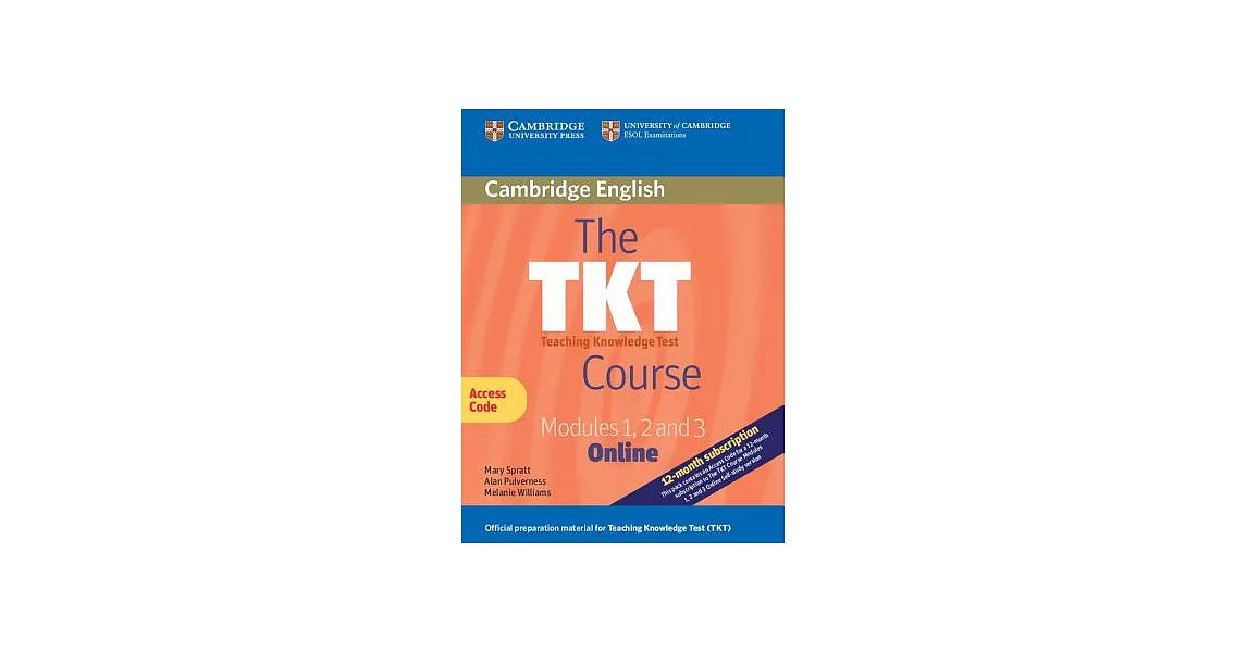 博客來-The TKT Course Modules 1, 2 and 3 Online Passcode