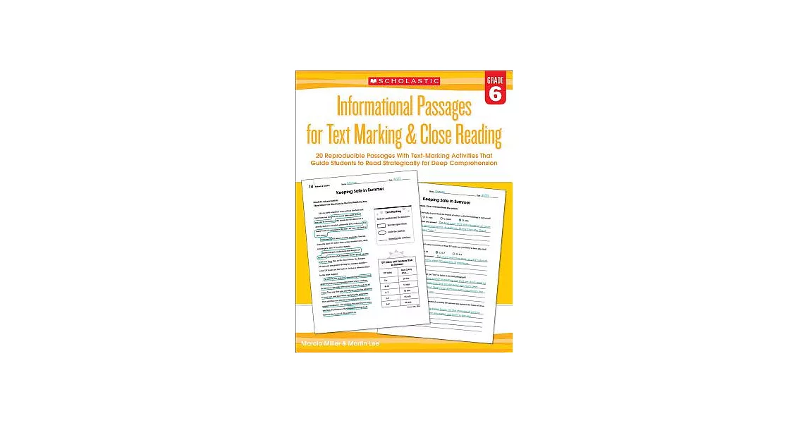 博客來-Informational Passages for Text Marking & Close Reading Grade 6: 20 ...