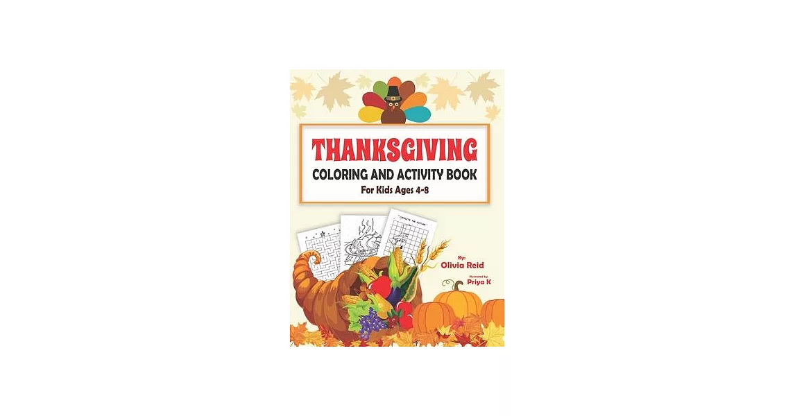 博客來-Thanksgiving Coloring and Activity Book for Kids Ages 4-8: Fun and ...