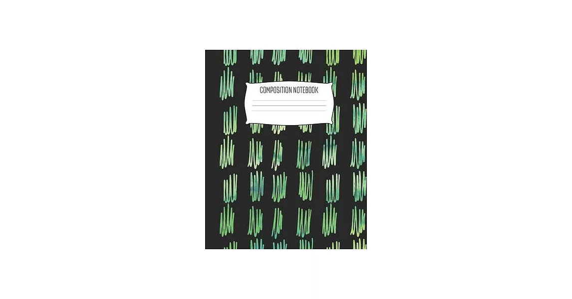 博客來-Composition Notebook: Wide Ruled Notebook Green Watercolor Marker ...