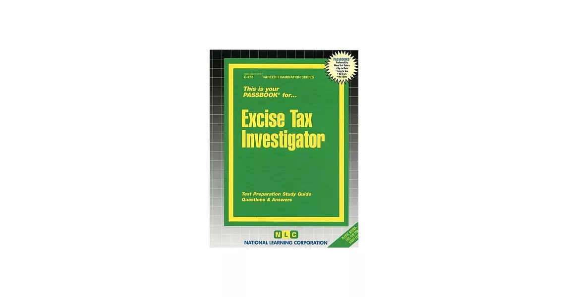 博客來-Excise Tax Investigator: Passbooks Study Guide
