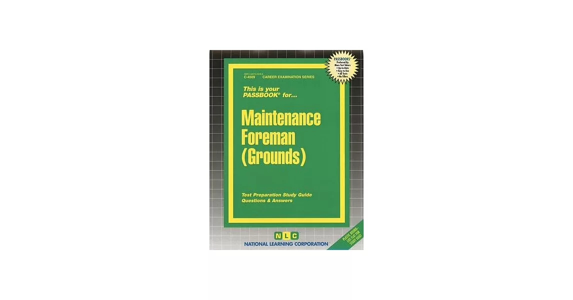 博客來-Maintenance Foreman (Grounds): Passbooks Study Guide