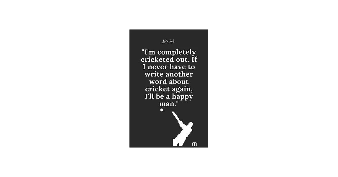 博客來-Cricket Notebook Quote 33 Notebook For Cricket Fans and Lovers ...
