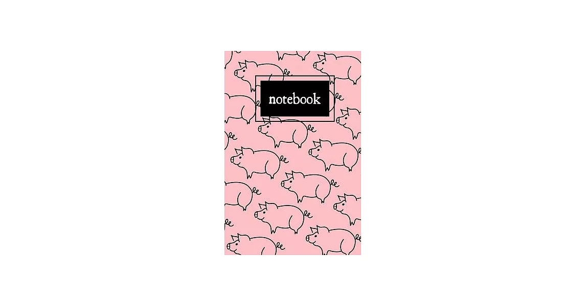 博客來-Pink and black pig print notebook: novelty pig notebook 6＂x9＂