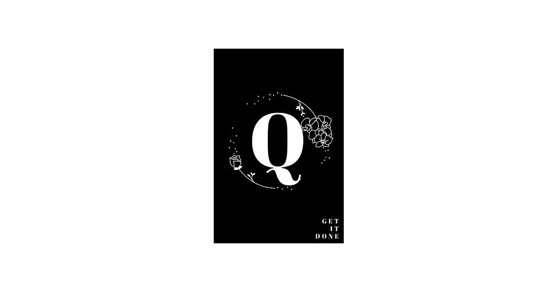 博客來-Simple Black Initial Letter Q Notebook with Rose Floral Journal for ...