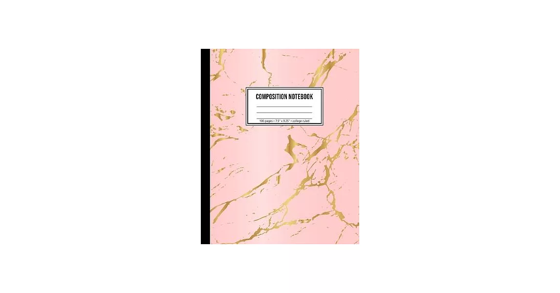 博客來-Composition Notebook: Cute College Ruled Pink Marble Notebook With ...