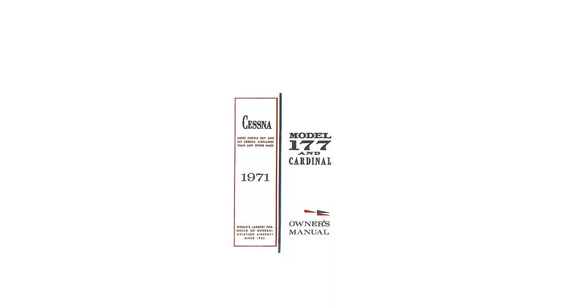 博客來-Cessna 177 1971 Cardinal Owner’’s Manual: Pilot Operating Handbook ...