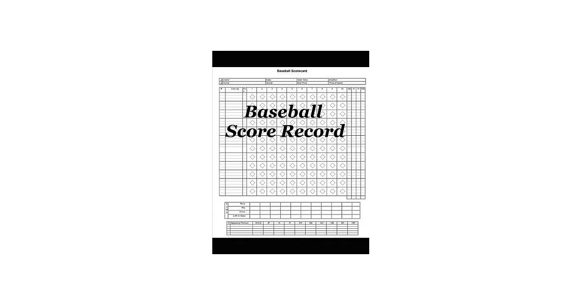 博客來-Baseball Score Record: The quality Record Keeping Book for Baseball ...