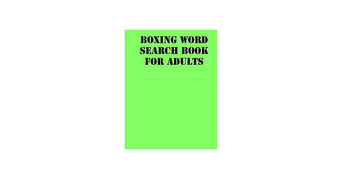 博客來-Boxing Word Search Book For Adults: large print puzzle book.8,5x11 ...