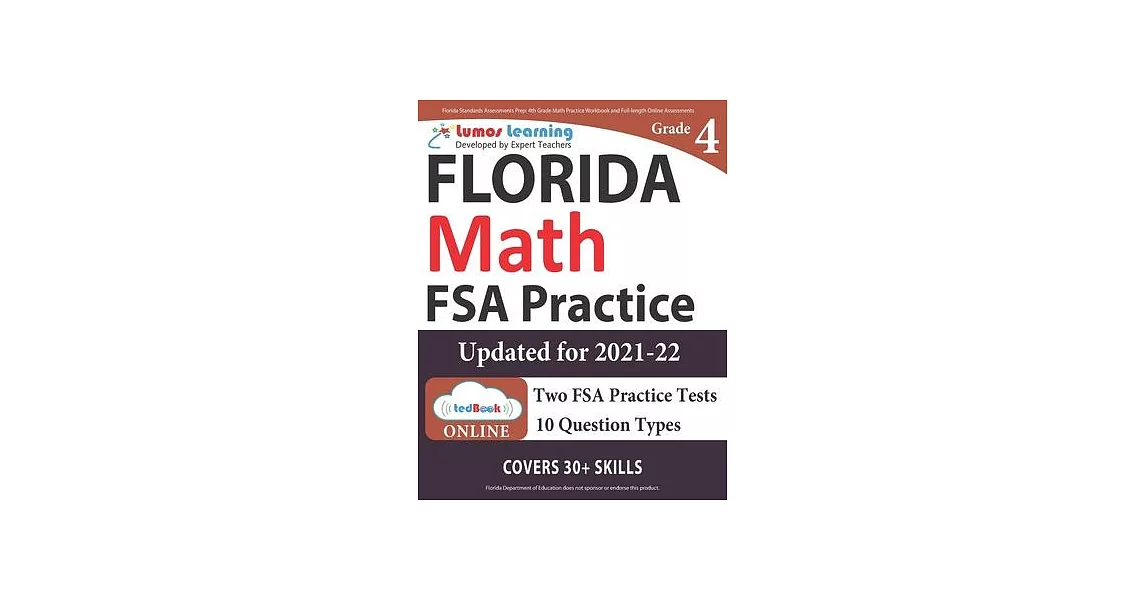 博客來-Florida Standards Assessments Prep: 4th Grade Math Practice ...