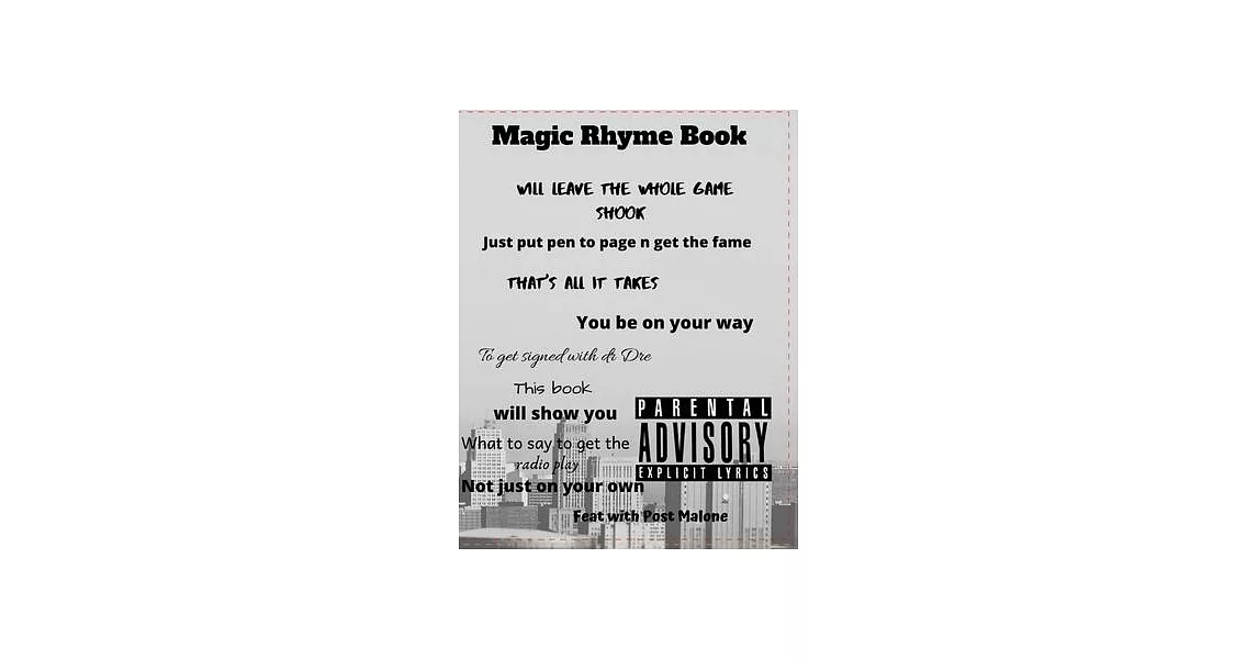 博客來-The Magic Rhyme Book: Notebook For MCs to write Lyrics and raps