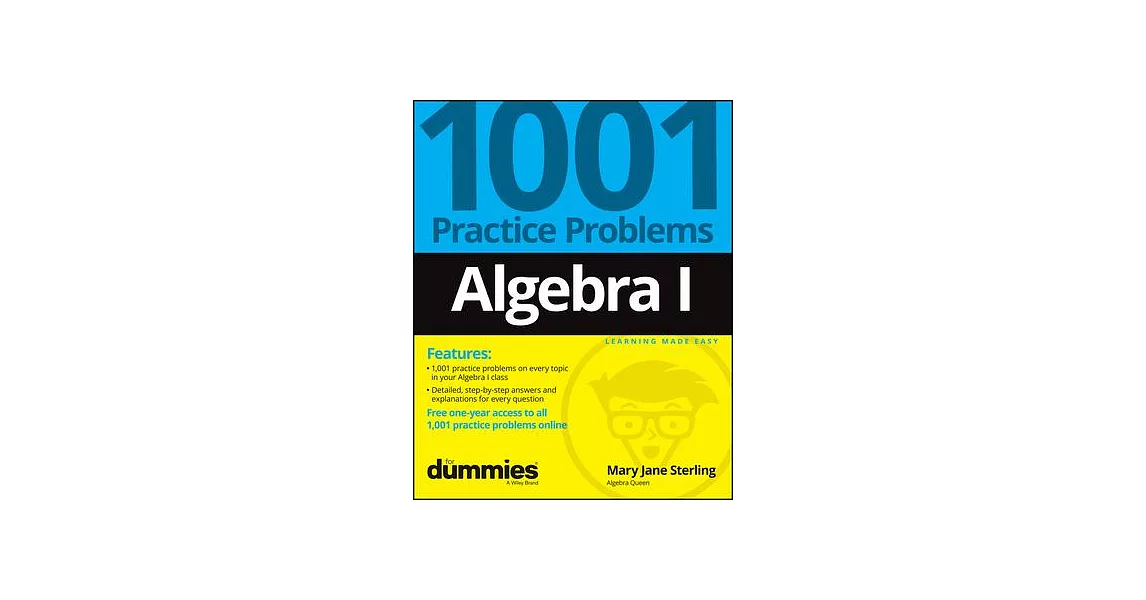 博客來-Algebra I: 1001 Practice Problems for Dummies (+ Free Online Practice)