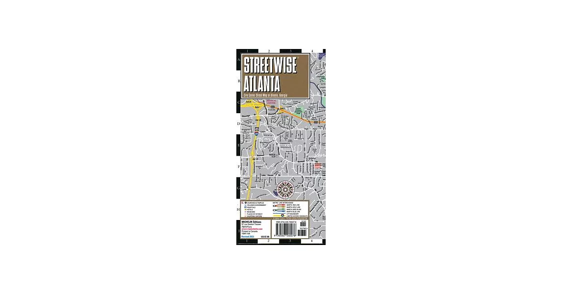 博客來-Streetwise Atlanta Map: Laminated City Center Map of Atlanta, Georgia