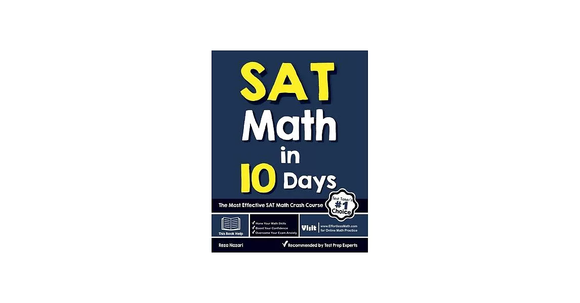 博客來-SAT Math in 10 Days: The Most Effective SAT Math Crash Course