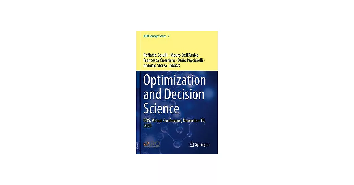 博客來-Optimization and Decision Science: Ods, Virtual Conference ...