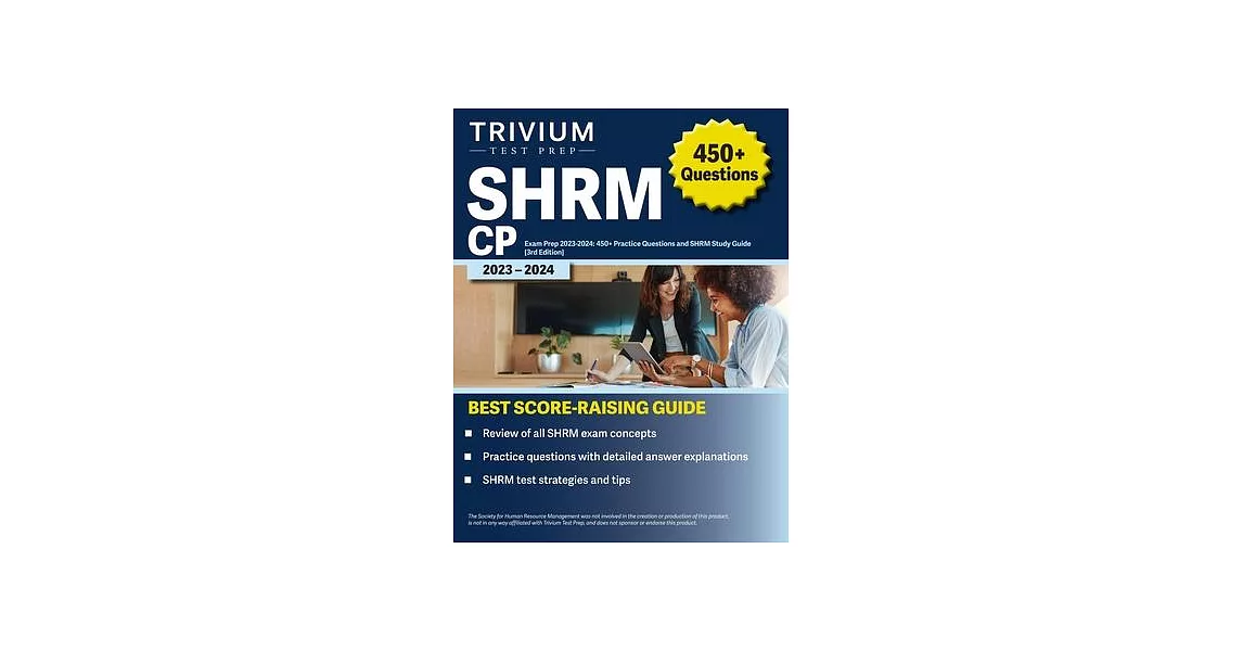 博客來-SHRM CP Exam Prep 2023-2024: 450+ Practice Questions and SHRM Study Guide [3rd Edition]