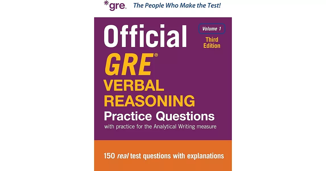 博客來-Official GRE Verbal Reasoning Practice Questions, Third Edition ...