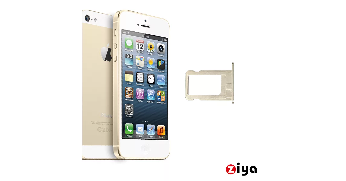 博客來-[ZIYA] Apple iPhone 5S SIM 卡托 鋁合金卡托 (卡槽)金色