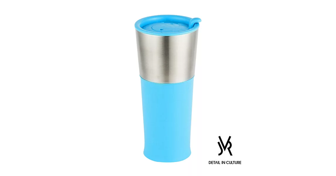 博客來-JVR 韓國原裝 BASIC不鏽鋼繽紛隨行杯450ml- 共3色藍色