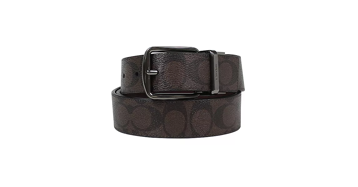 博客來-COACH PVC LOGO質感皮帶-咖啡