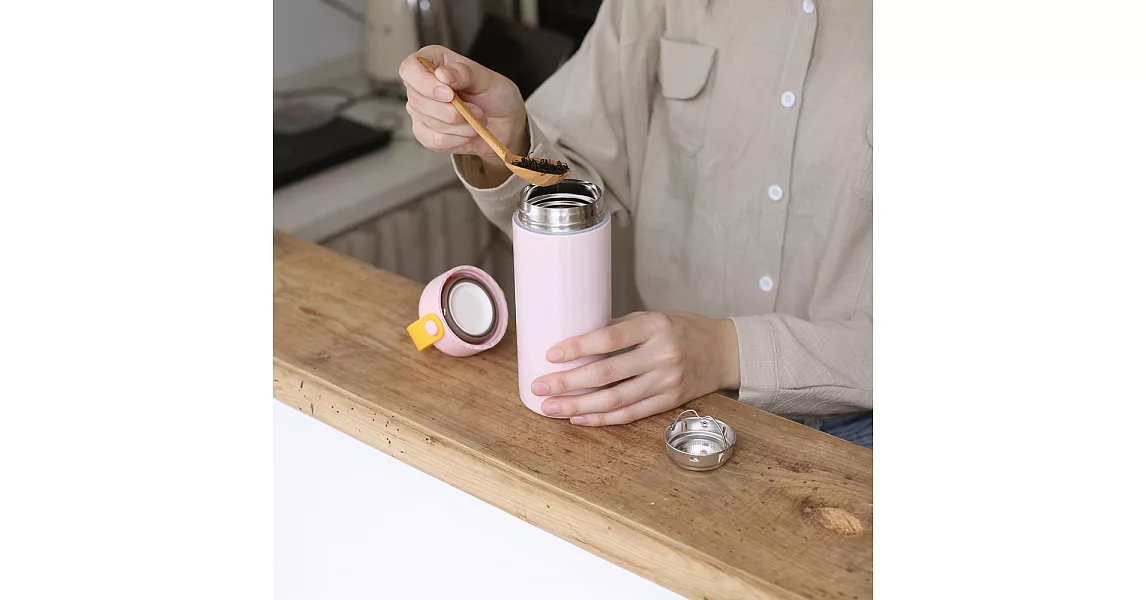 博客來-AKS｜莫蘭迪提手保溫瓶350ml (蘭迪粉)