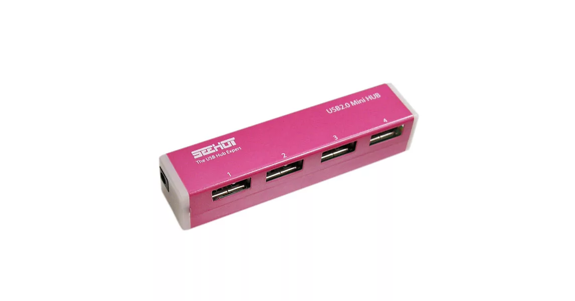 博客來-〈SEEHOT〉4埠 USB2.0 Hub集線器(SH-H808) 甜粉紅