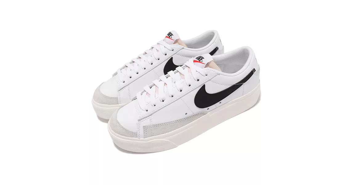 博客來-Nike 休閒鞋 Blazer Low Platform 女鞋 經典款 厚底 舒適 簡約 增高 球鞋穿搭 白 黑 DJ0292101 ...
