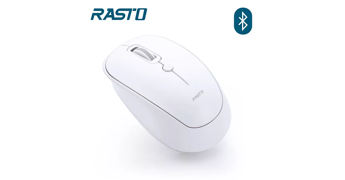 博客來-RASTO RM9 藍牙四鍵式超靜音滑鼠 白
