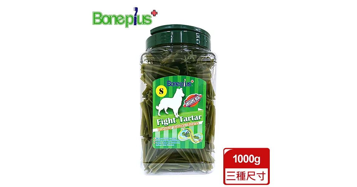 博客來-【Bone Plus】超效螺旋六星潔牙棒桶裝1100G(多種尺寸) S