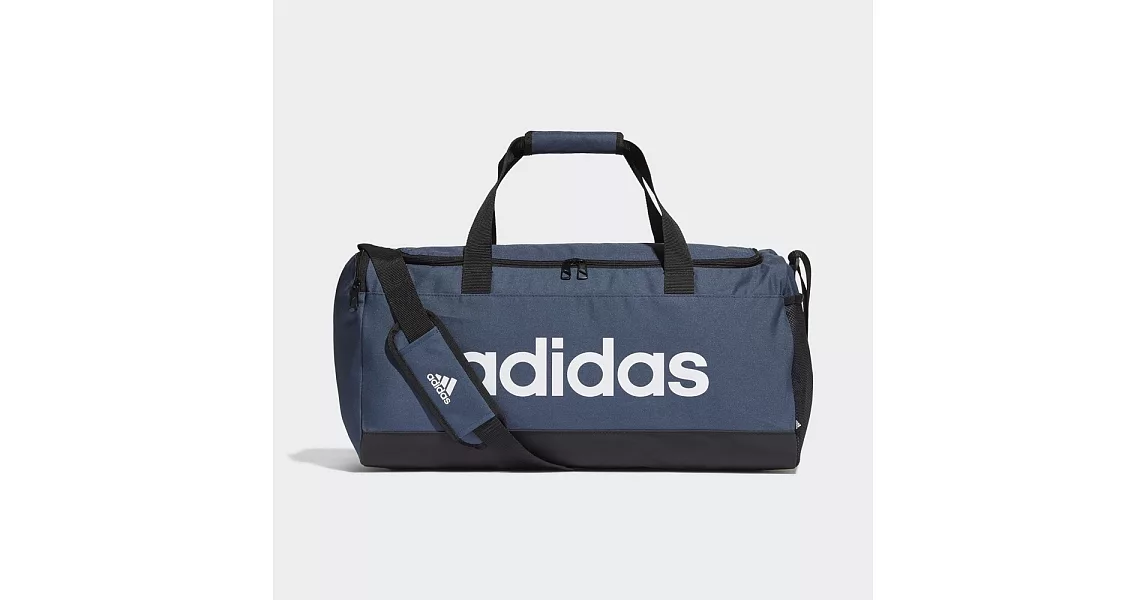 博客來-Adidas Linear Duffel M [GN2039] 男女 健身包 斜背 手提 運動 旅行 大容量 愛迪達 藍 FREE 深藍/黑