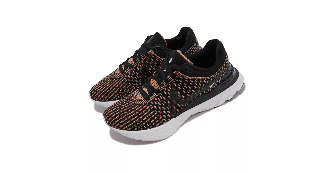 博客來-Nike 慢跑鞋 Wmns React Infinity Run FK 3 女鞋 黑 彩色 針織 DD3024-002