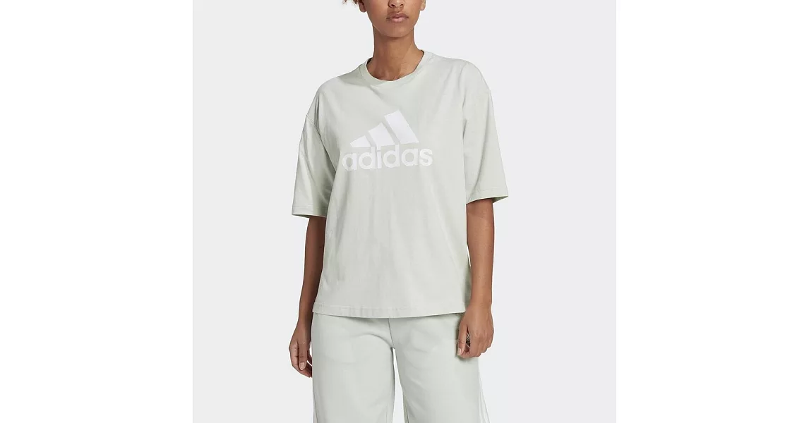 博客來-Adidas W Fi Bos Tee [HK0508] 女 短袖 上衣 T恤 落肩 寬鬆 棉 柔軟 愛迪達 綠
