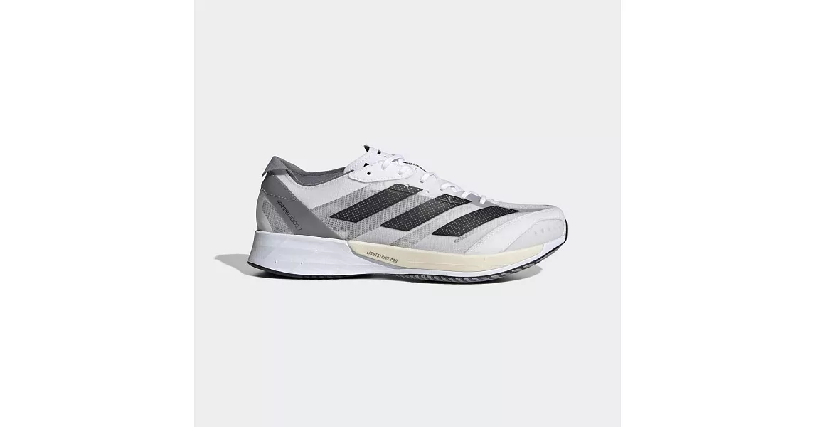 博客來-Adidas Adizero Adios 7 M [GX6646] 男 慢跑鞋 運動 路跑 訓練 輕量 緩震 支撐 白灰