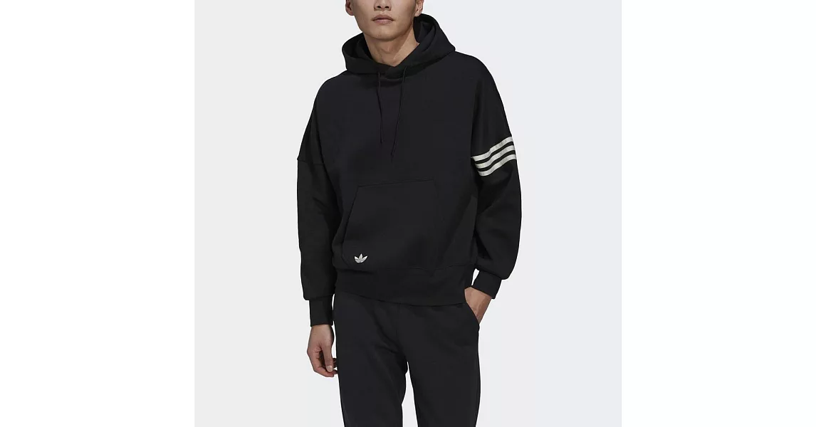 博客來-Adidas New C Hoodie [HM1871] 男 連帽上衣 帽T 運動 休閒 刷毛 寬鬆 舒適 國際版 黑
