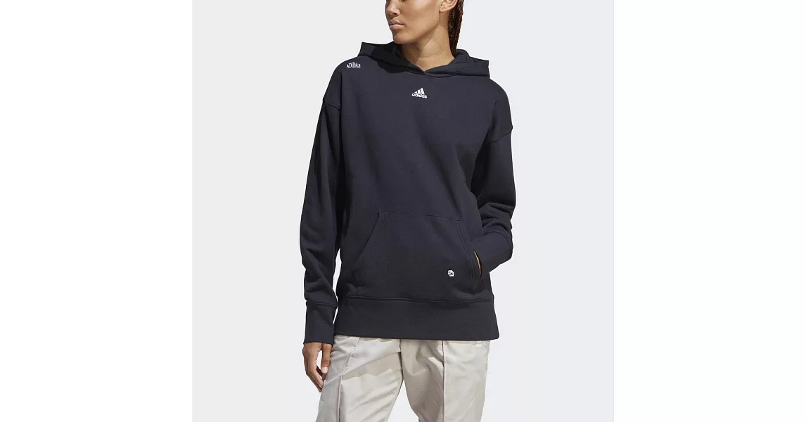 博客來-Adidas Bluv Q1 Hd Swt [IC0803] 女 連帽上衣 帽T 運動 休閒 水晶 舒適 亞洲版 黑